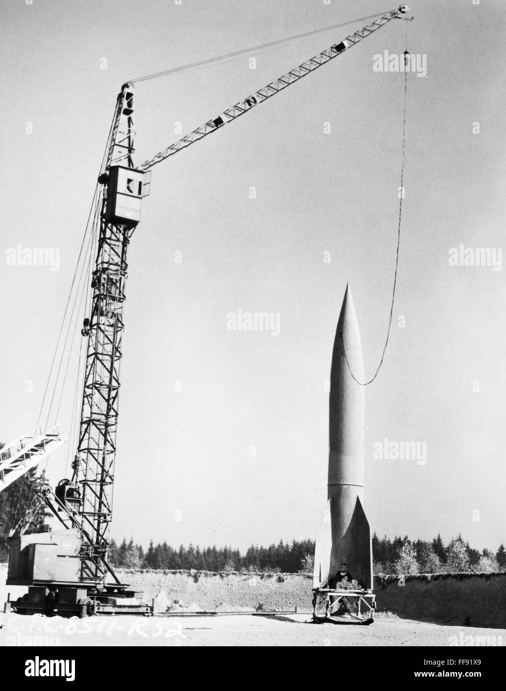 GERMAN V-2 ROCKET. /nV-2 rocket developed during World War II (replica ...