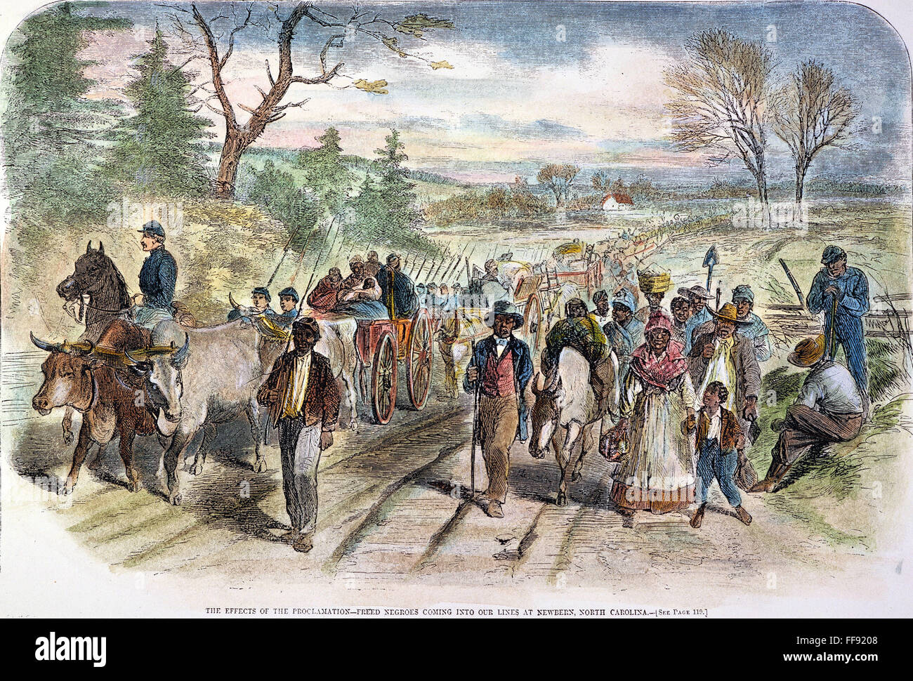 NC: FREED SLAVES, 1863. /nFreed slaves coming into Union lines at New ...