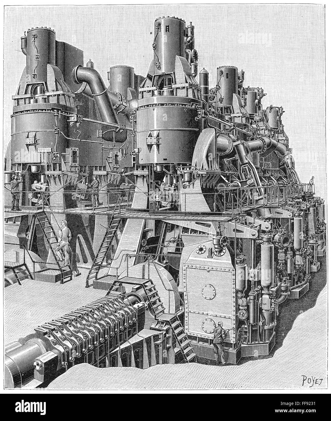 STEAM ENGINE, 1893. /nThe steam engine used in the British trans ...