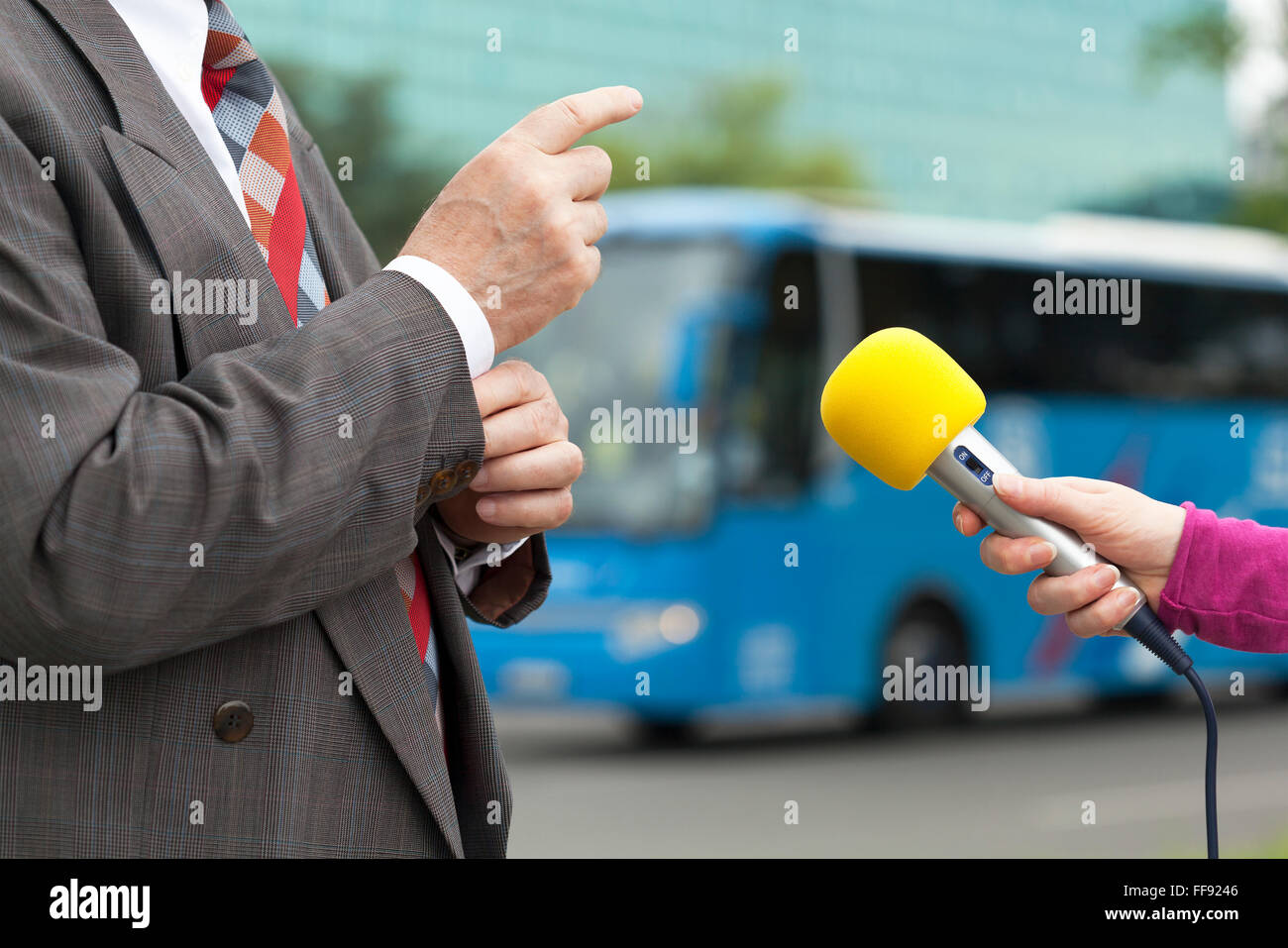 Media interview. Journalism Stock Photo - Alamy