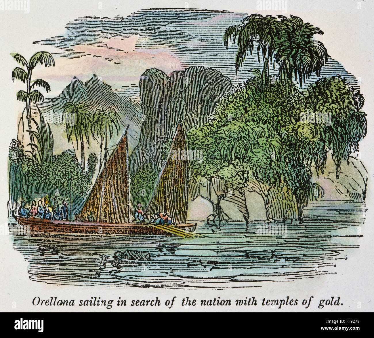 FRANCISCO de ORELLANA, 1541. /nFracisco de Orellana's expedition down ...