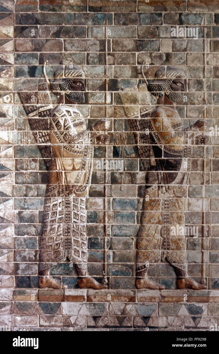 PERSIAN ARCHERS FRIEZE. /nArchers of the Persian Guard. Enameled brick ...