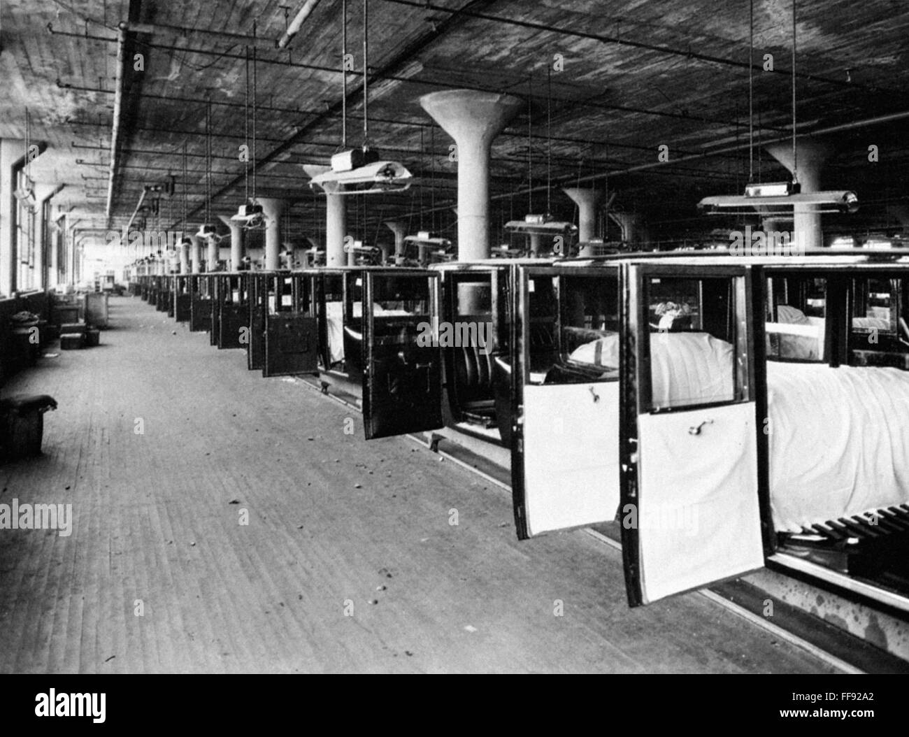 AUTOMOBILE ASSEMBLY LINE. /nAn assembly line of Studebaker bodies ...
