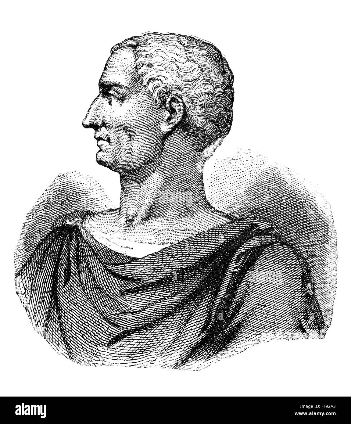 JULIUS CAESAR (100 B.C.-44 B.C.). /nRoman general and statesman. Line ...