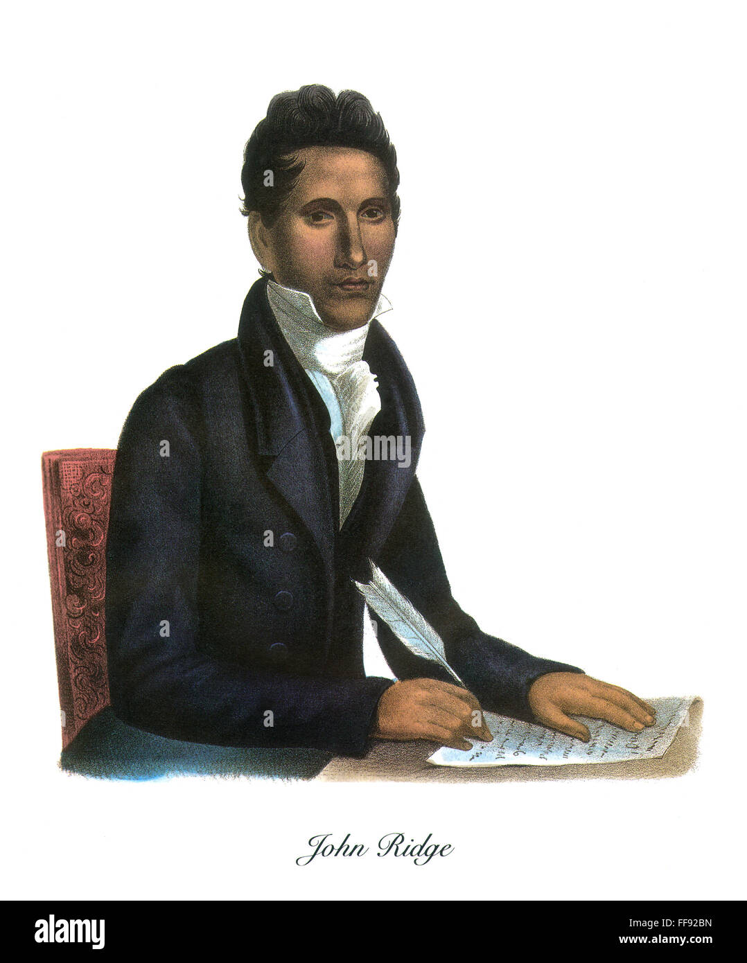 JOHN RIDGE (c1802-1839). /nCherokee Native American leader. Lithograph ...