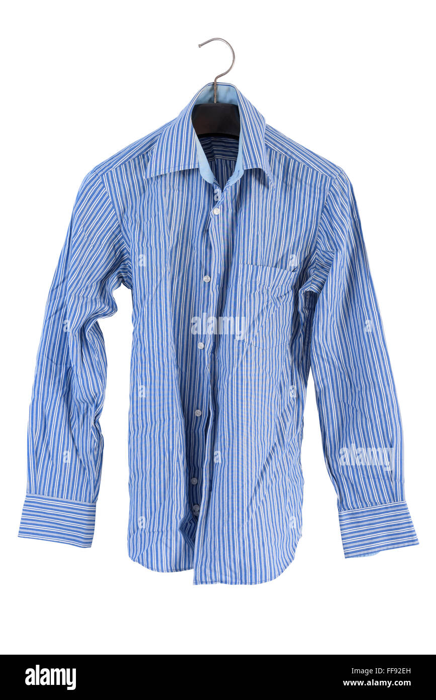 wrinkle striped shirt isolated on white Stock Photo - Alamy