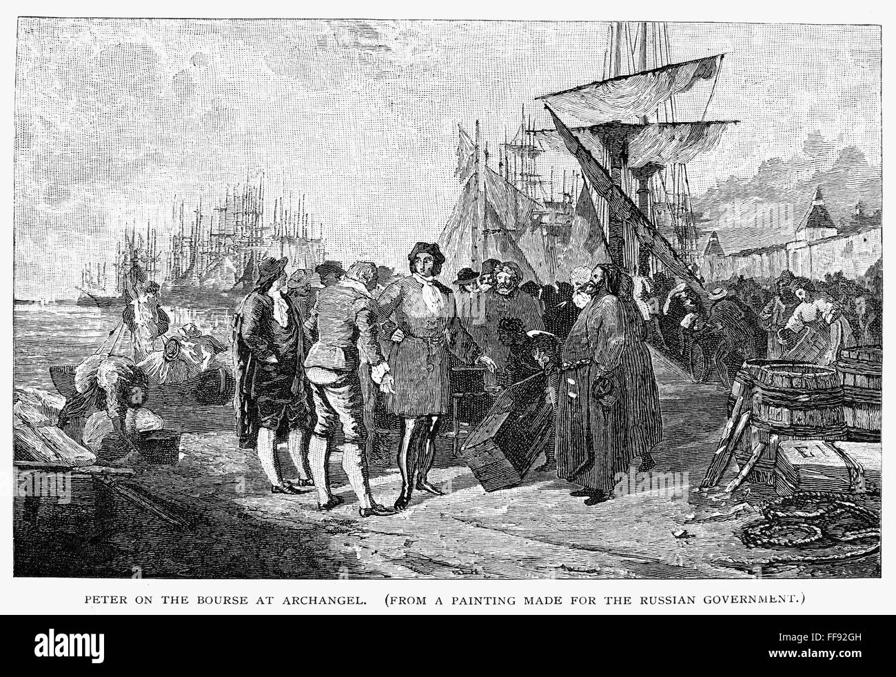 PETER I (1672-1725). /nCzar of Russia, 1682-1725. 'Peter on the Bourse ...