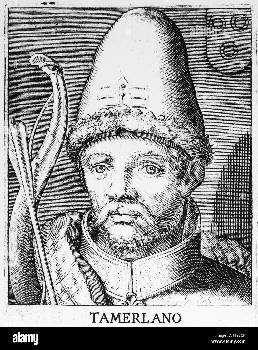 TAMERLANE (1336?-1405). /nTurkic conqueror. Line engraving, Italian ...