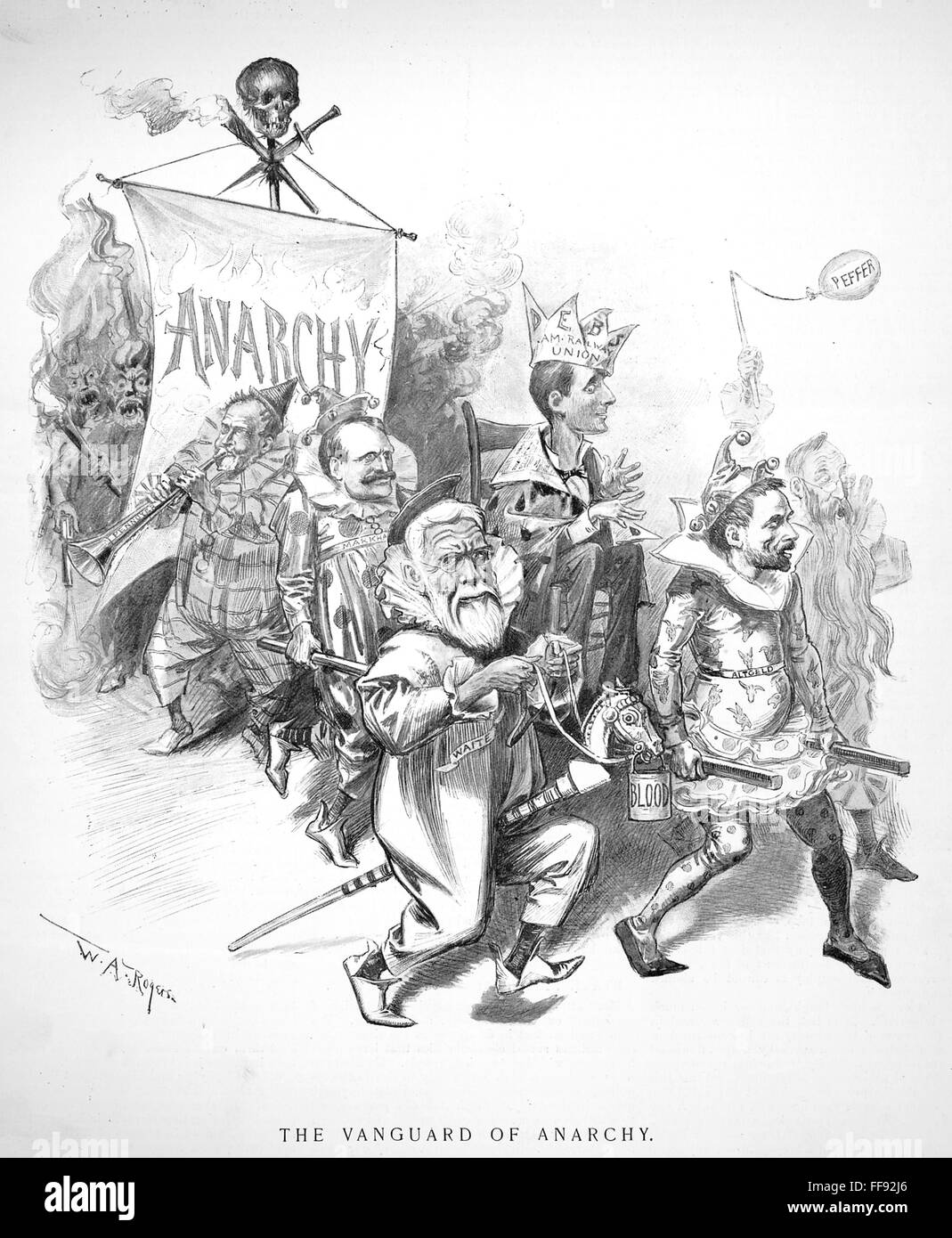 PULLMAN STRIKE CARTOON. /n'The Vanguard of Anarchy.' Cartoon by W.A ...
