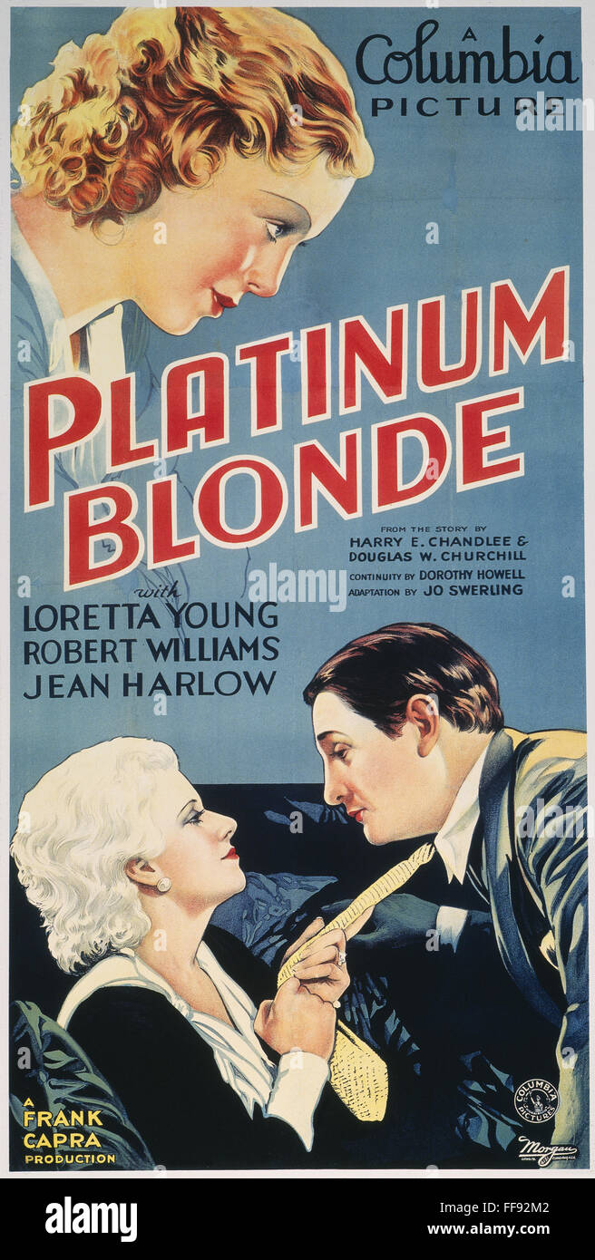 FILM: PLATINUM BLONDE, 1931. /nPoster for the 1931 film, 'Platinum Blonde,' starring Jean Harlow ...
