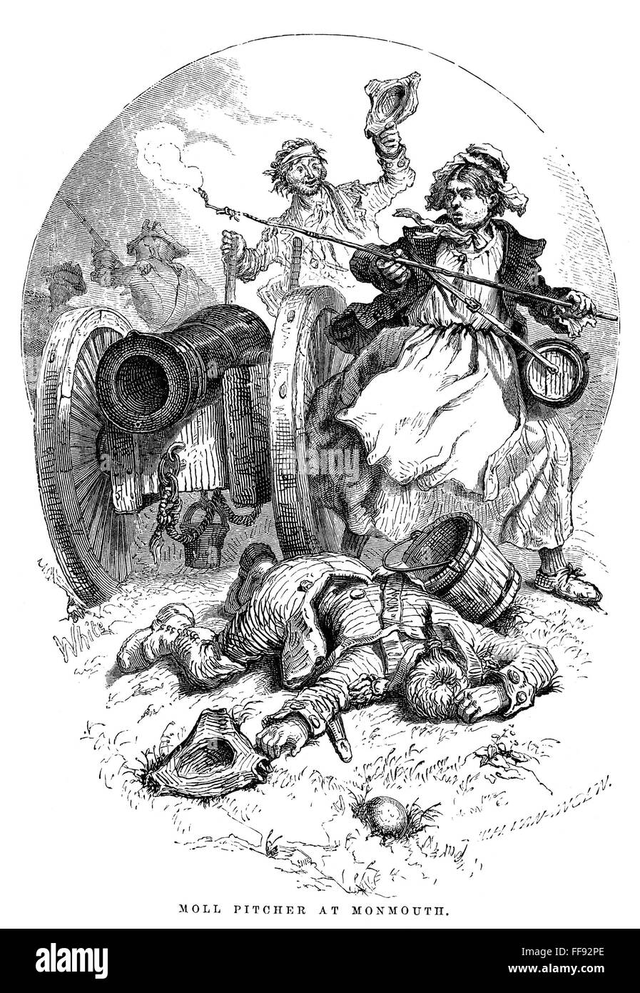 MOLLY PITCHER (1754?-1832). /nNΘe Mary McCauley. At the Battle of ...