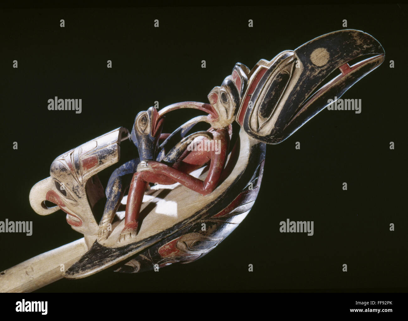 NORTHWEST NATIVE AMERICAN ART: /nPainted wood Raven rattle. From ...