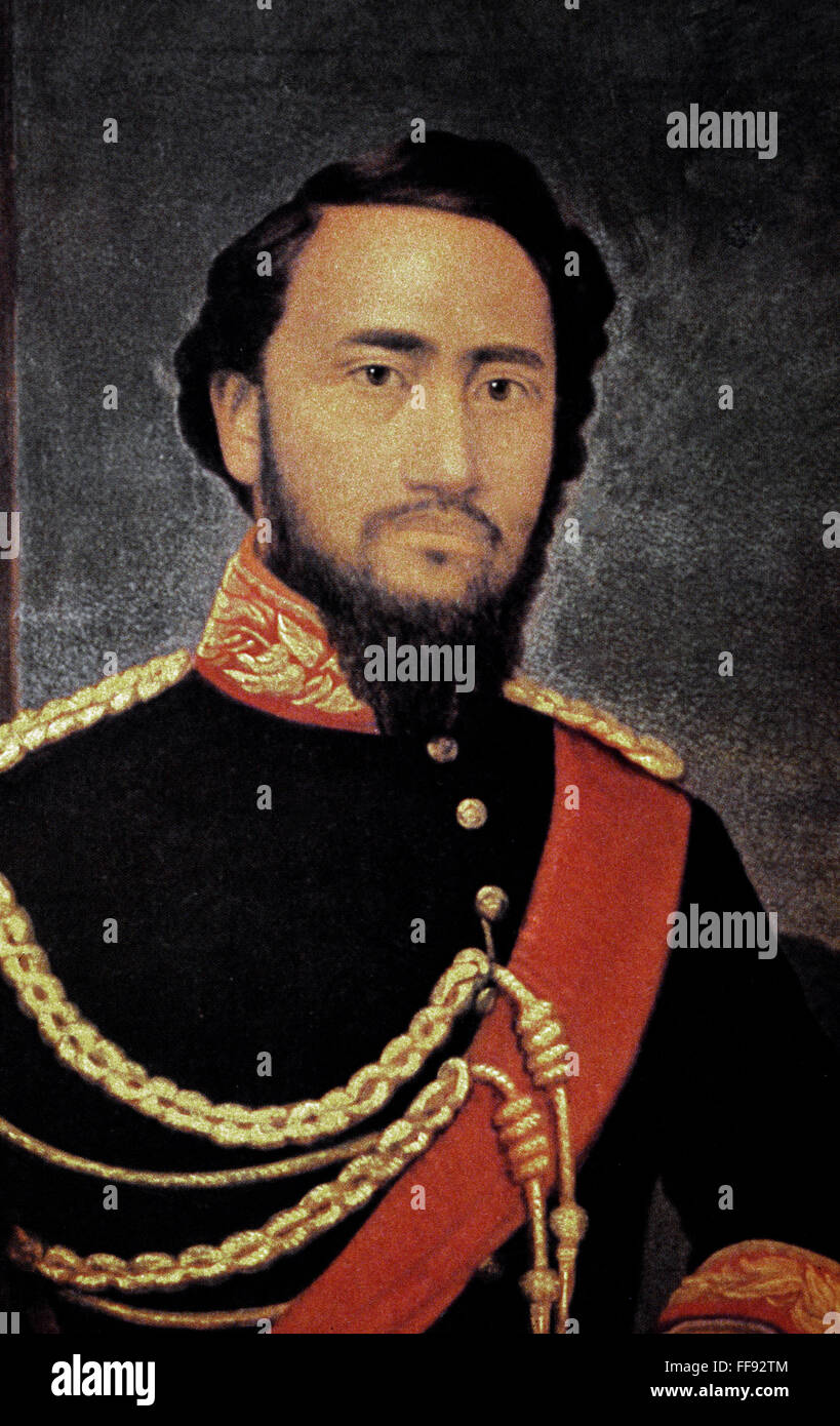 KAMEHAMEHA IV (1834-1863). /nOrig. Alexander Liholiho. King of Hawaii ...