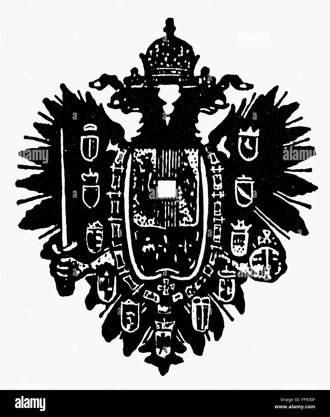 AUSTRIAN COAT OF ARMS. /nImperial Austrian coat of arms, 19th century ...