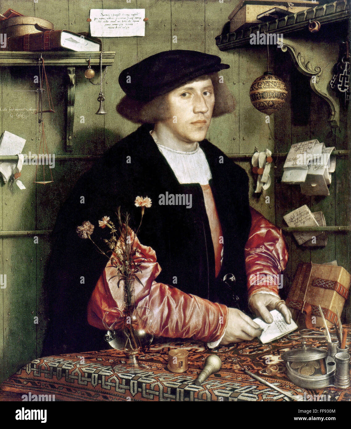 HOLBEIN: MERCHANT, 1532. /nThe merchant Georg Gisze. Oak by Hans Hobein ...