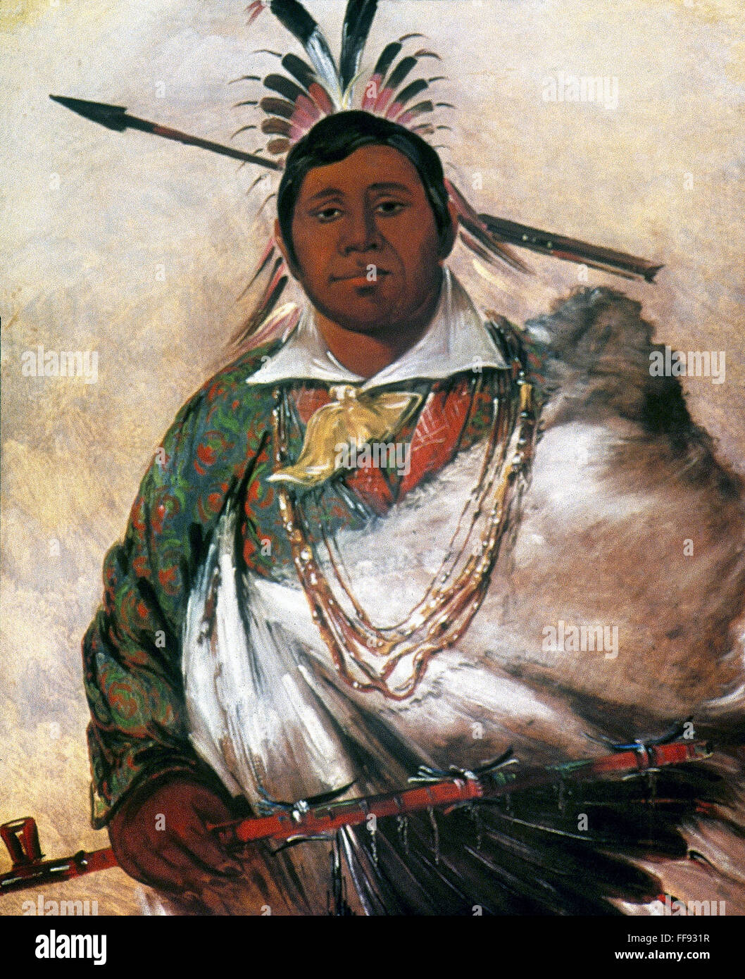 CATLIN: CHEROKEE, 1836. /nBlack Coat, a Cherokee chief. Oil on canvas ...