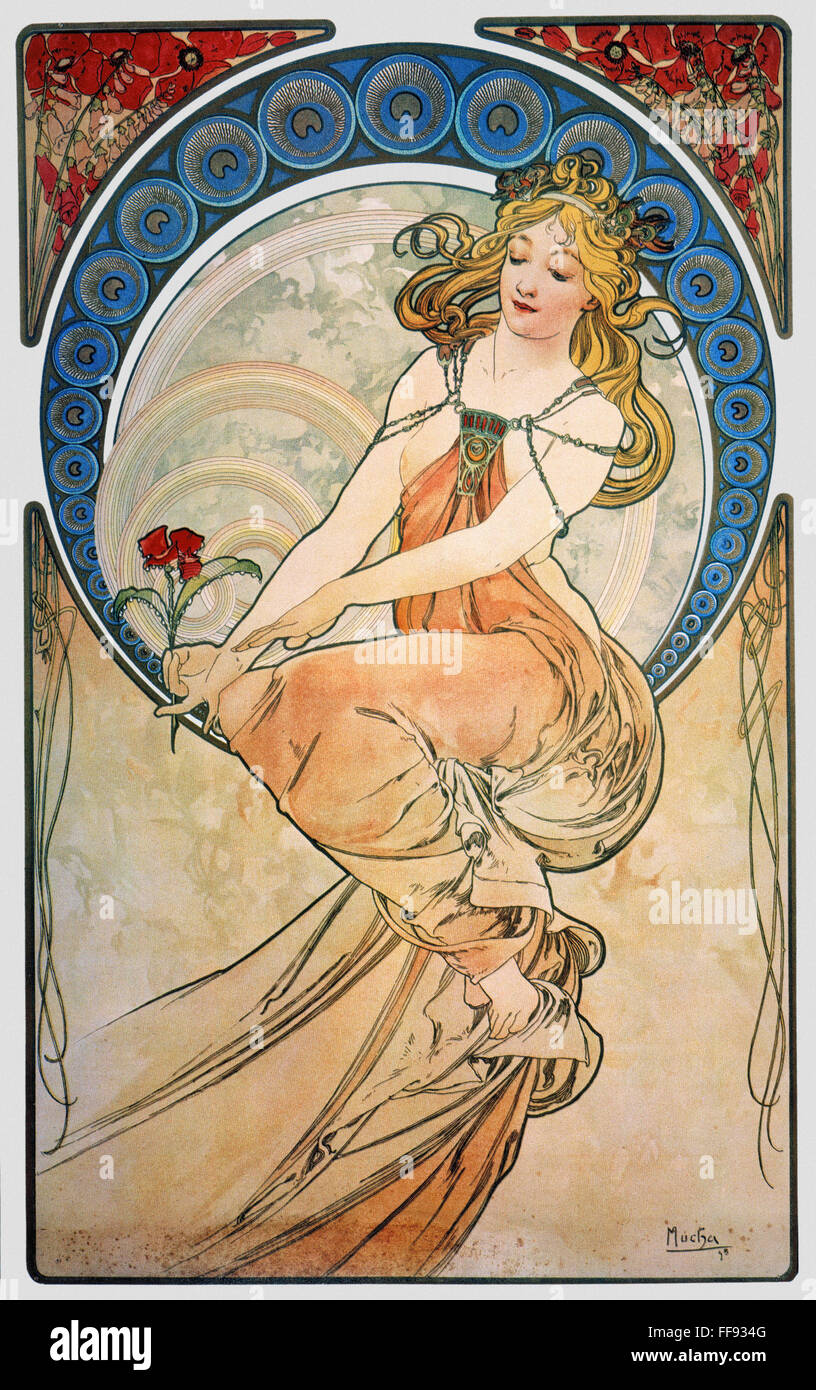 MUCHA: POSTER, 1898. /nPoster design, 1898, by Alphonse Mucha Stock ...