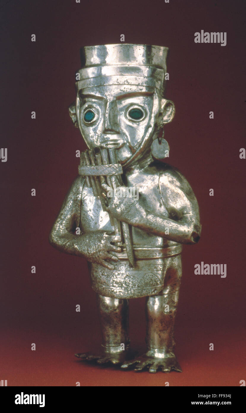 PERUVIAN SILVER FIGURINE /n(14th-15th CENTURY A.D.). /nVessel in the ...