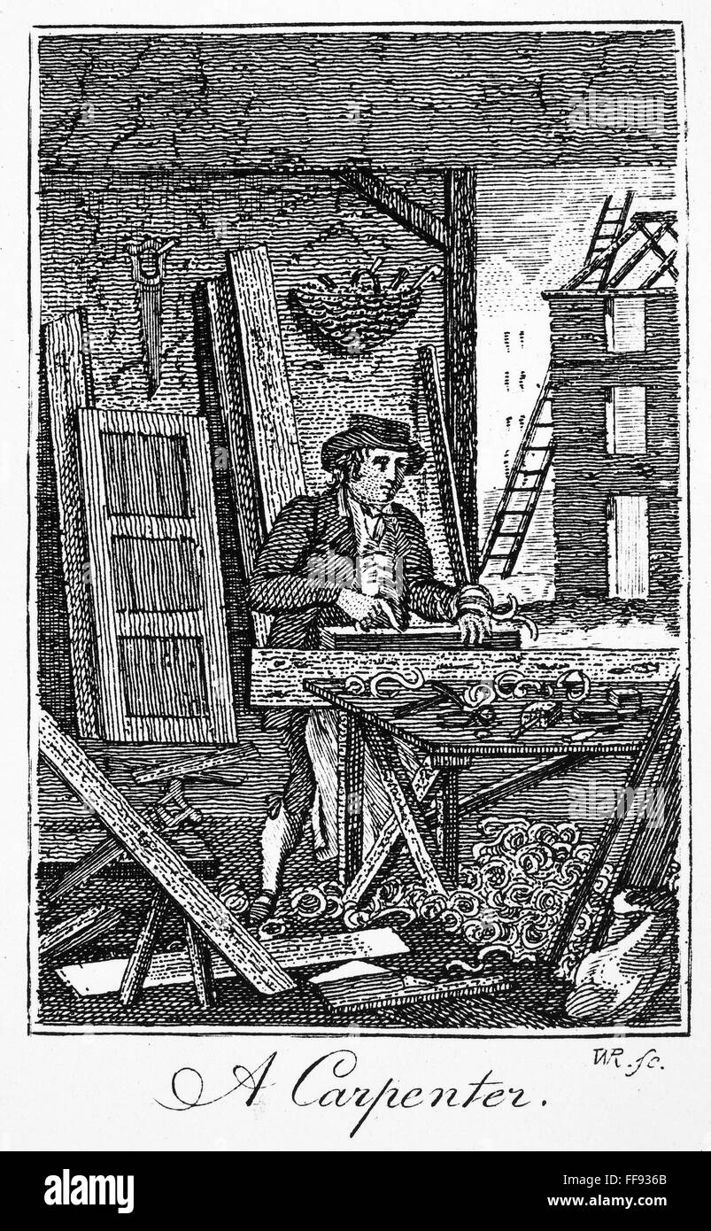 CARPENTER, 1800. /nAmerican engraving Stock Photo - Alamy