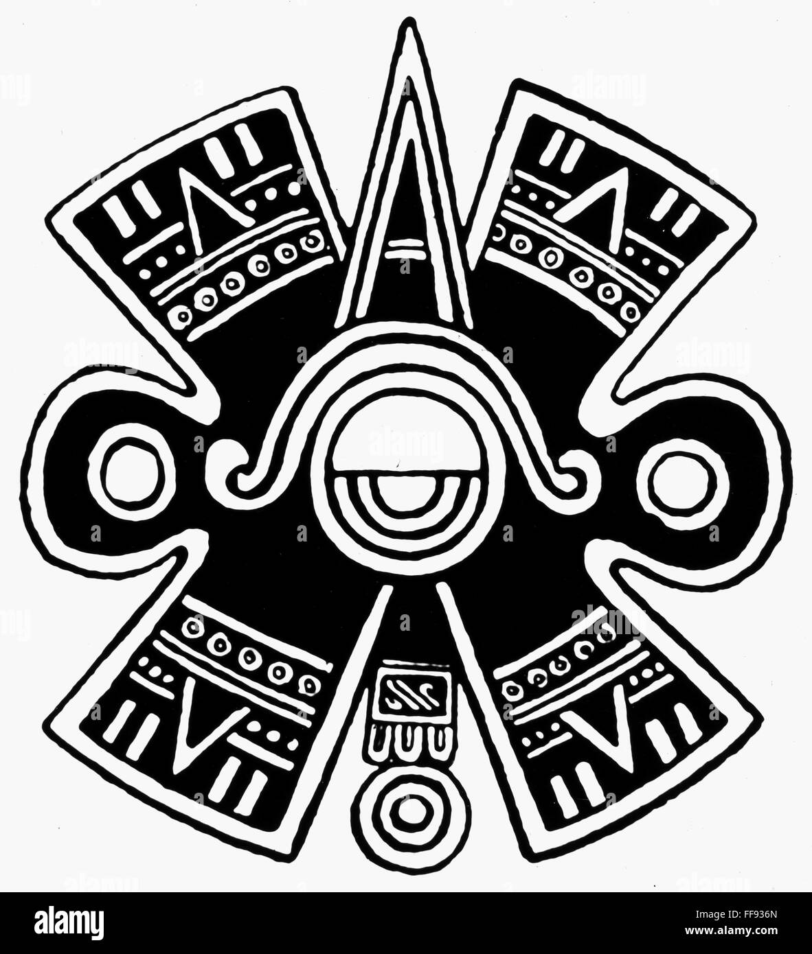 AZTEC UNIVERSE. /nThe Aztec hieroglyphic symbol of the movement of the ...