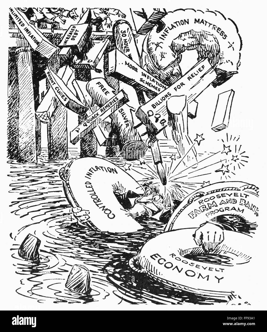 NEW DEAL CARTOON, c1933. /n'How Much More Do We Need?' American cartoon ...