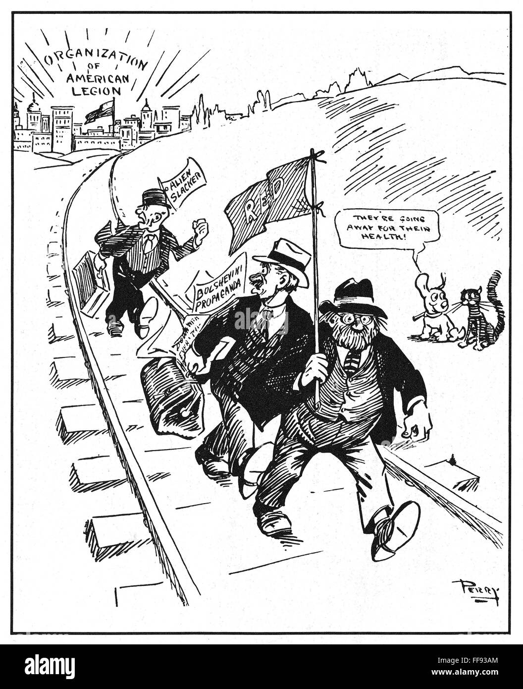 RED SCARE CARTOON, 1919. /n'Moving Days.' American cartoon published ...