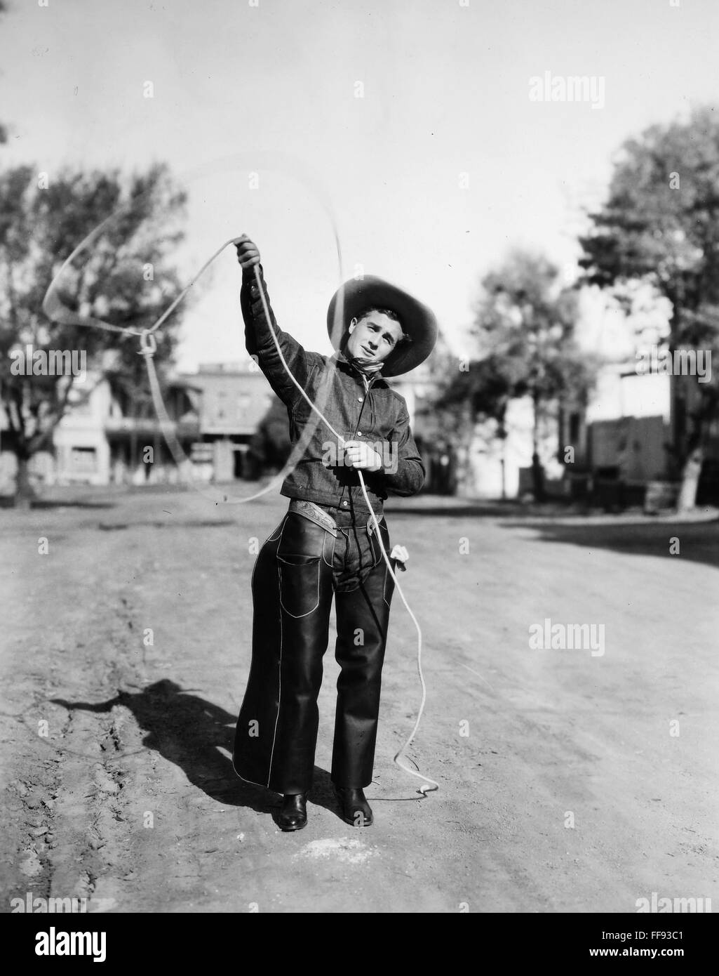 COWBOY, 1920s. /nRex King, a cowboy on a Hollywood silent movie set in ...