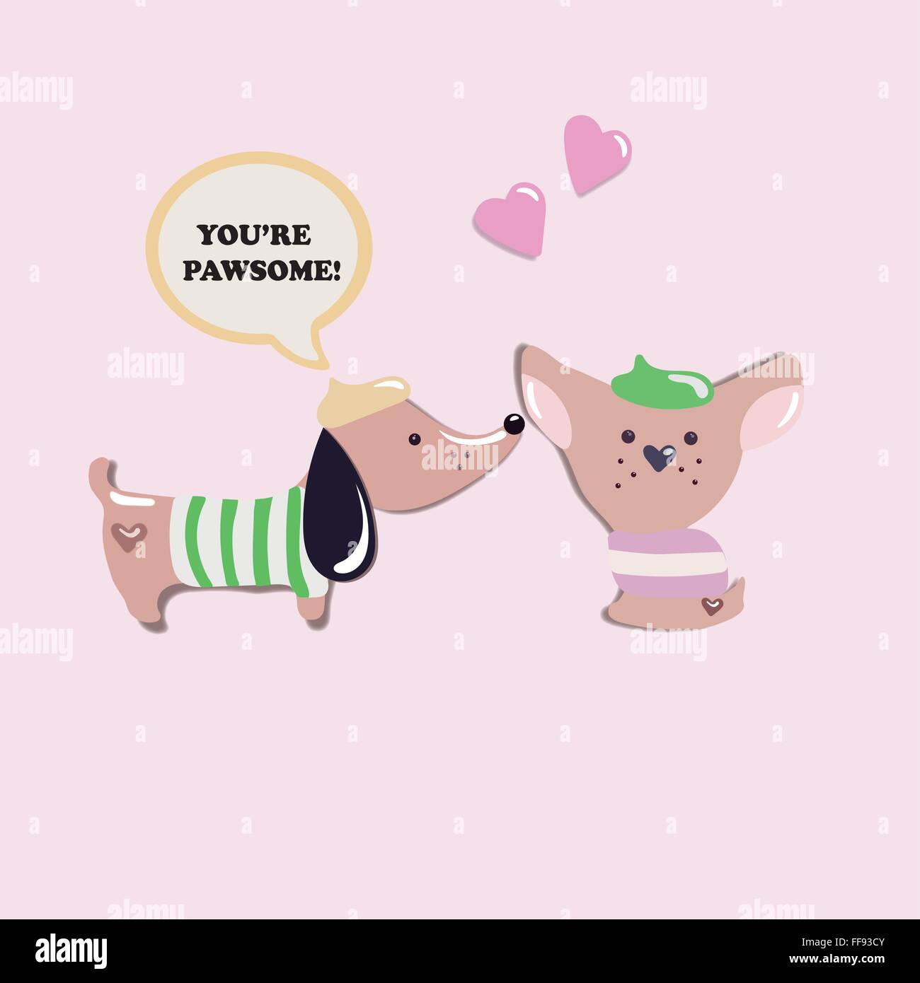 Cartoon dogs in love hi-res stock photography and images - Alamy