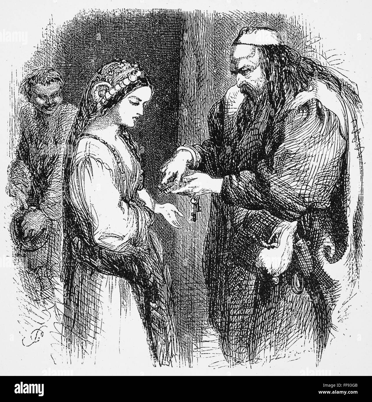 MERCHANT OF VENICE. /nShylock and his daughter Jessica (Act II, Scene V ...