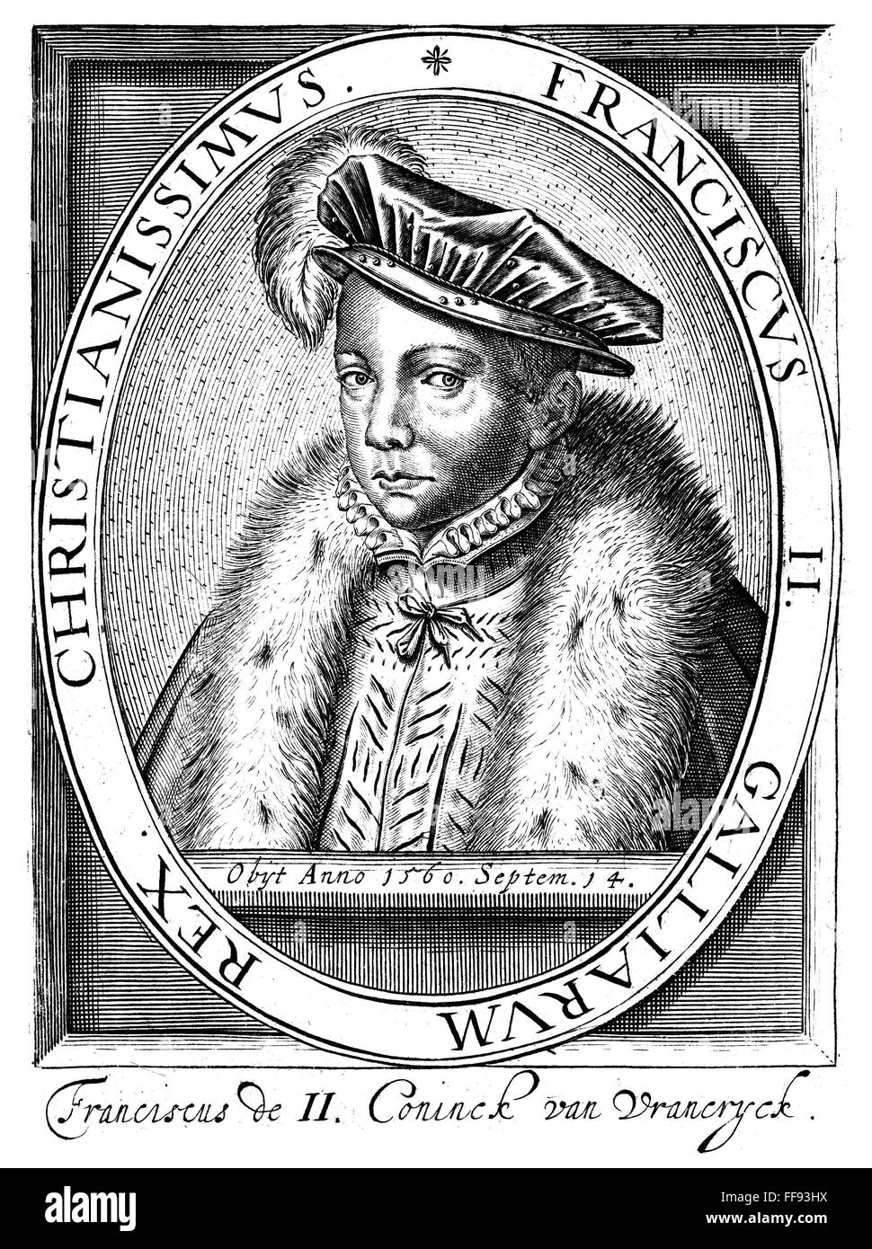 FRANCIS II (1544-1560). /nKing of France, 1559-60. Line engraving ...