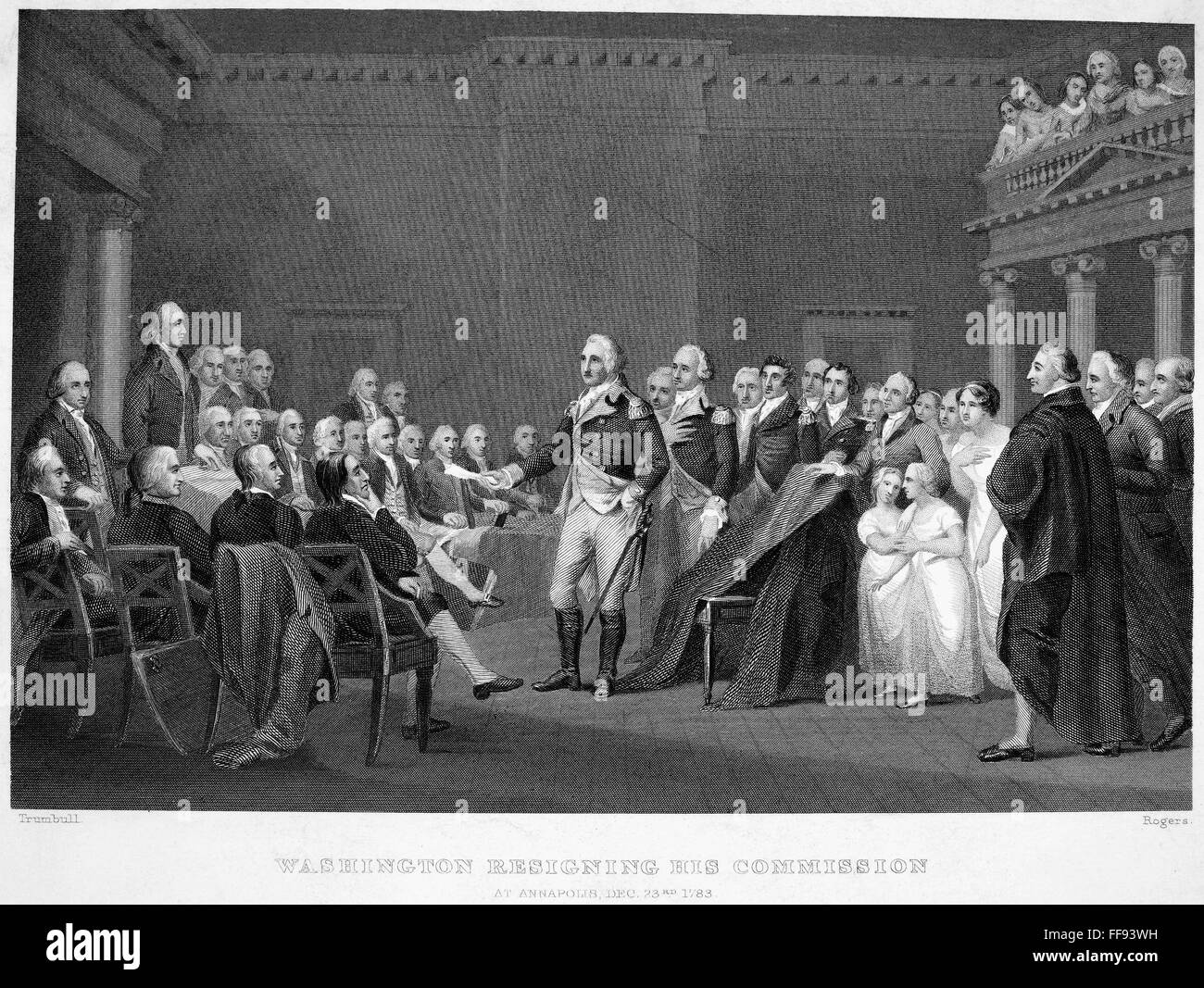 WASHINGTON: RESIGNATION. /nGeorge Washington resigning his commission ...