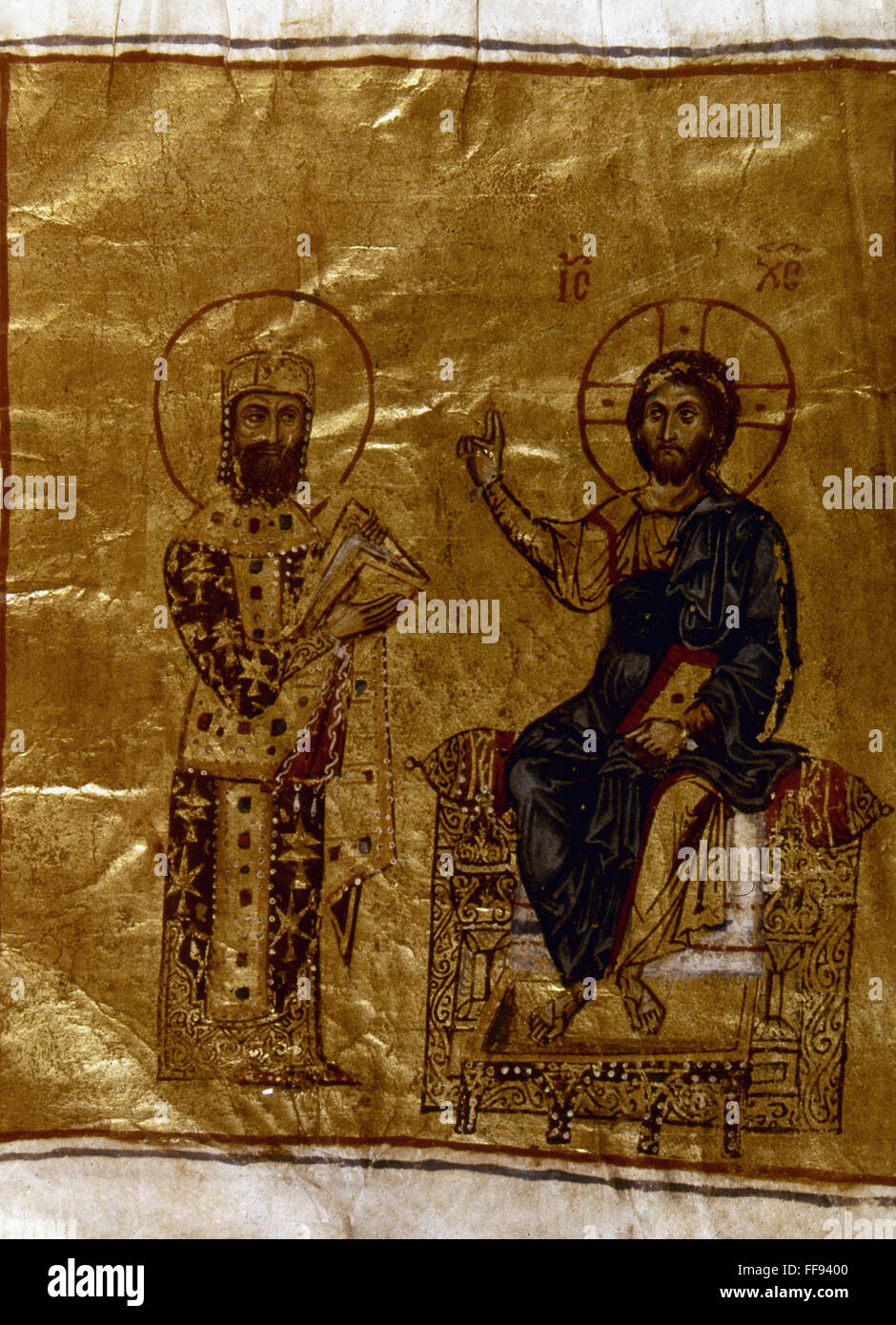 BYZANTIUM: JESUS & EMPEROR. /nChrist and the Byzantine emperor, Alexius ...