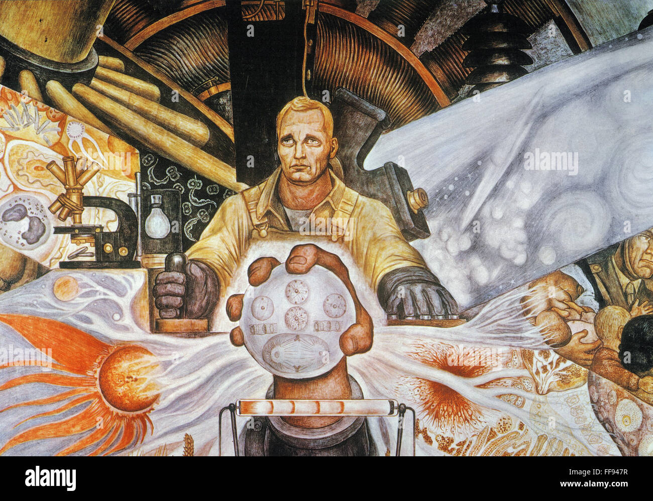 RIVERA: MURAL, 1934. /nCentral detail of 'Man, Controller of the ...