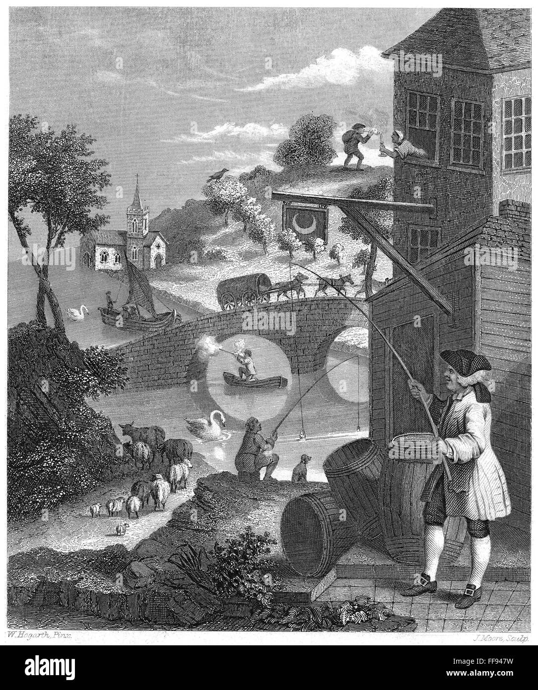 HOGARTH: FALSE PERSPECTIVE. /n'Satire on False Perspective. (Whoever ...