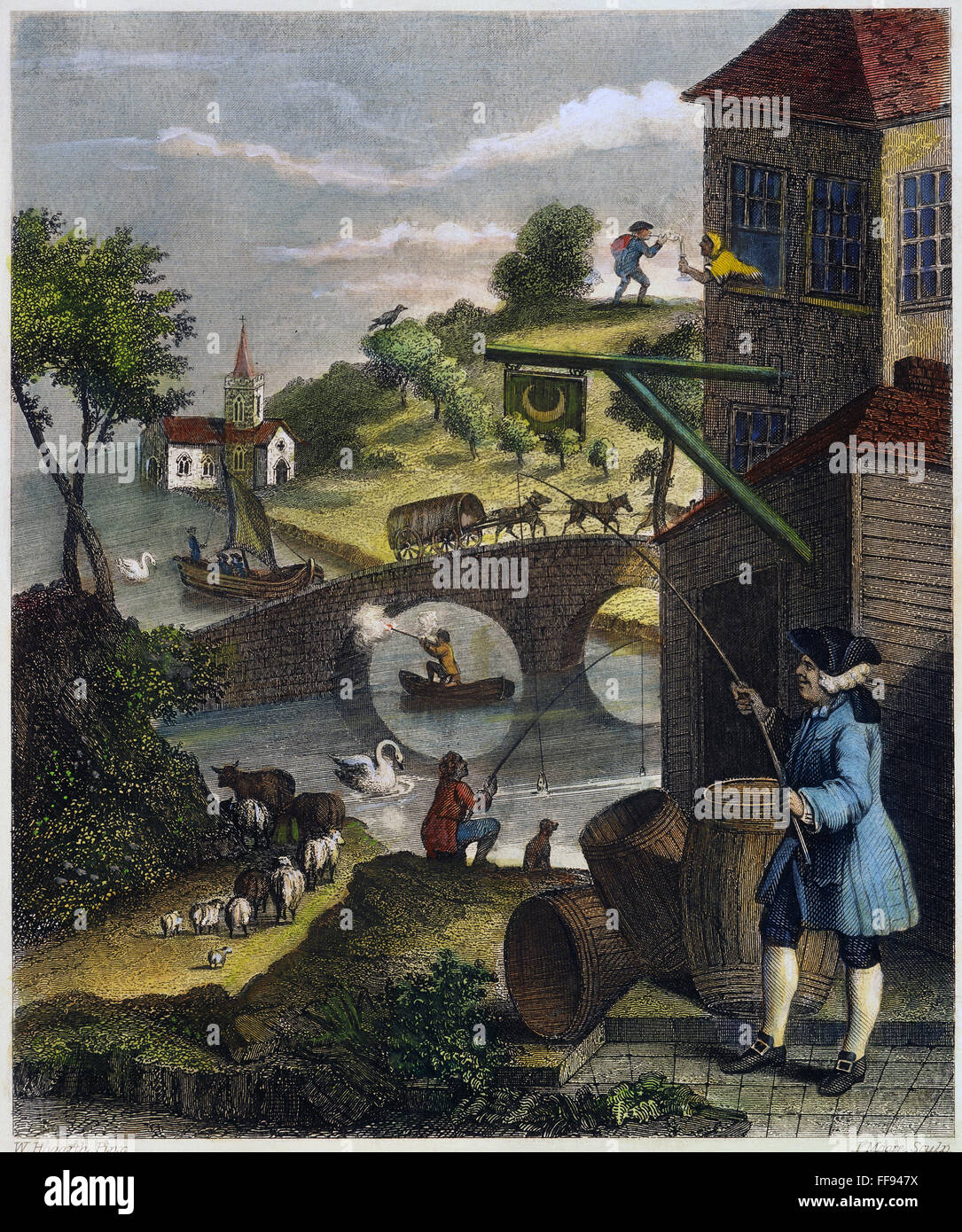 HOGARTH: FALSE PERSPECTIVE. /n'Satire on False Perspective. (Whoever ...