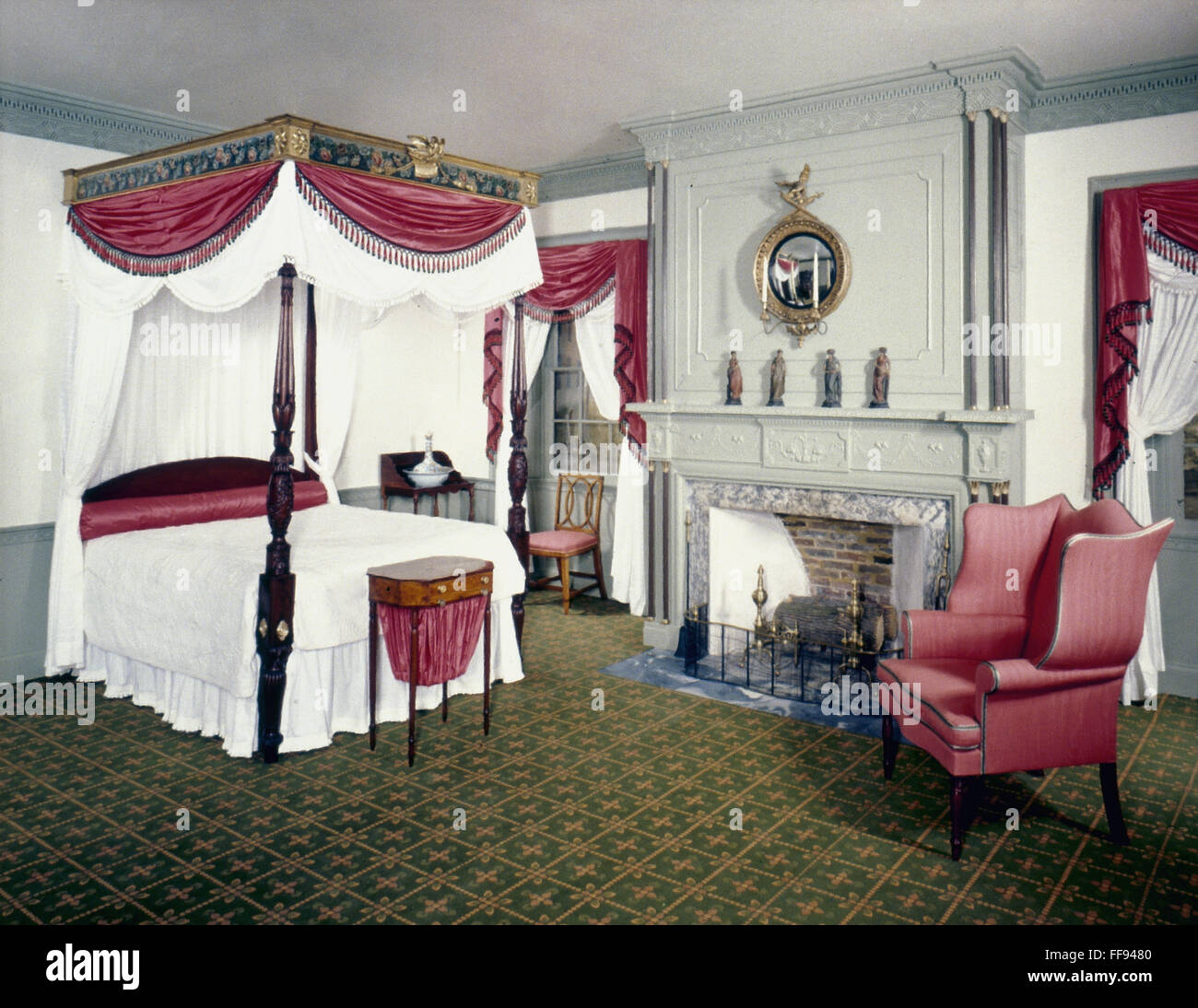 AMERICAN BEDROOM, 1805. /nBedroom from the James Duncan Jr. house in ...