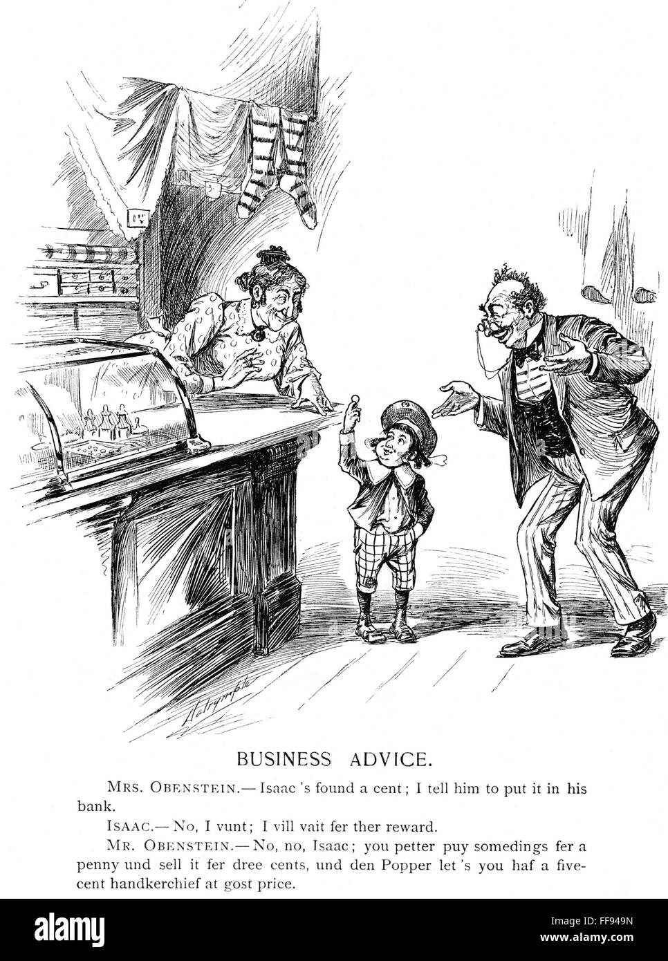 CARTOON: ANTI-SEMITIC, 1893. /nAmerican anti-semitic cartoon by Louis ...