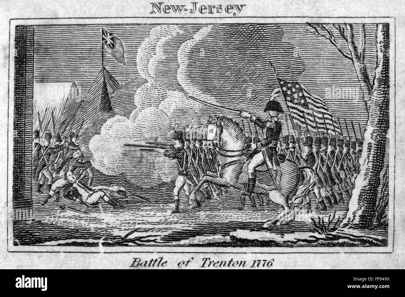 BATTLE OF TRENTON, 1776. /nGeneral George Washington leading the early ...