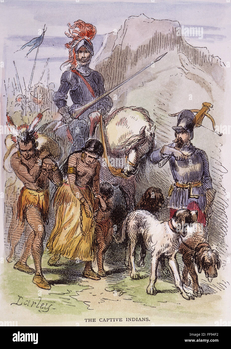 DE SOTO: NATIVE AMERICAN FAMILY, 1539. /nA family of Florida Native ...