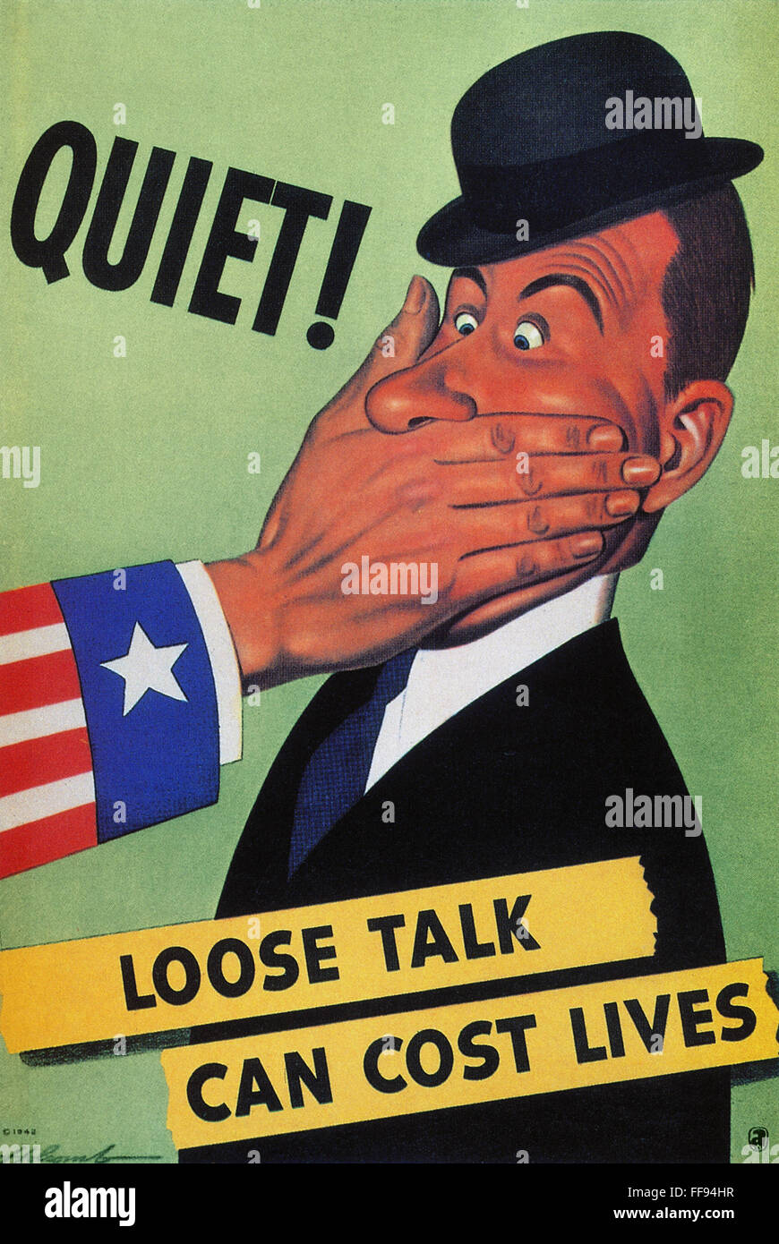 WWII: CARELESS TALK POSTER. /n'Quiet! Loose Talk Can Cost Lives ... WWII: CARELESS TALK POSTER. /n'Quiet! Loose Talk Can Cost Lives ...