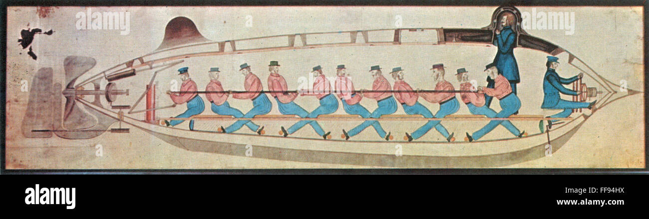 CIVIL WAR: SUBMARINE. /nConfederate submarine 'Hunley,' named for its ...