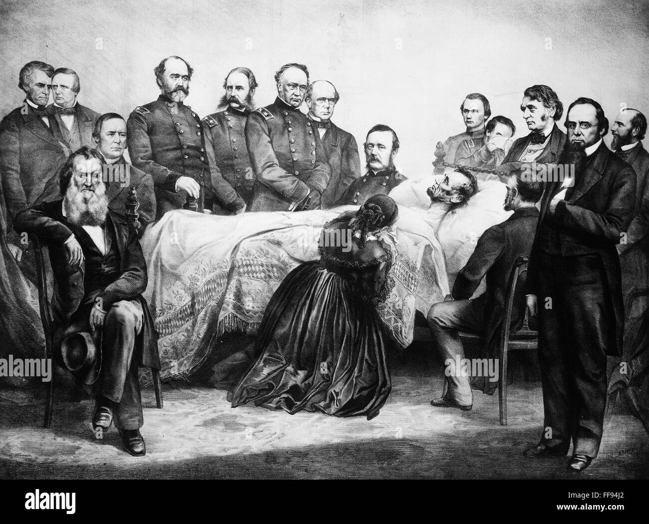 DEATH OF LINCOLN, 1865. /nThe deathbed of President Abraham Lincoln ...