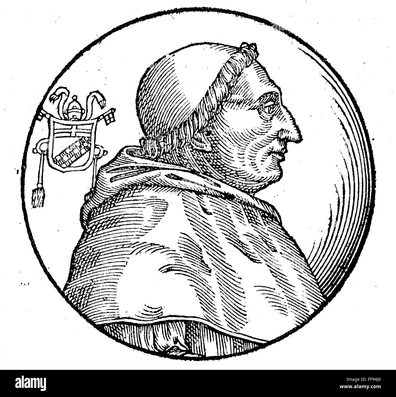 POPE INNOCENT VIII /n(1432-1492). Pope, 1484-92. Woodcut, Italian, 1592 ...