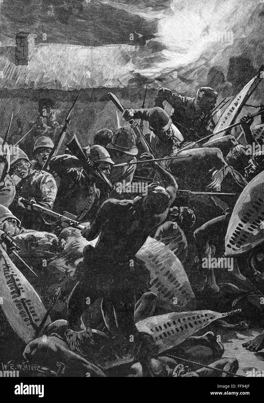 ZULU WAR, 1879. /nThe defense of Rorke's Drift, South Africa, by ...