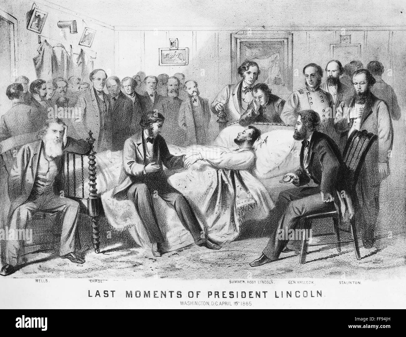 DEATH OF LINCOLN, 1865. /nThe deathbed of President Abraham Lincoln ...