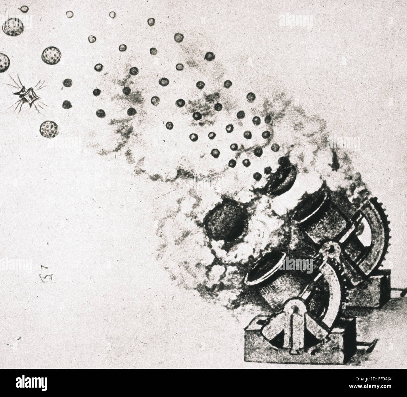LEONARDO: CANNON. /nDetail of design by Leonardo da Vinci for cannon ...