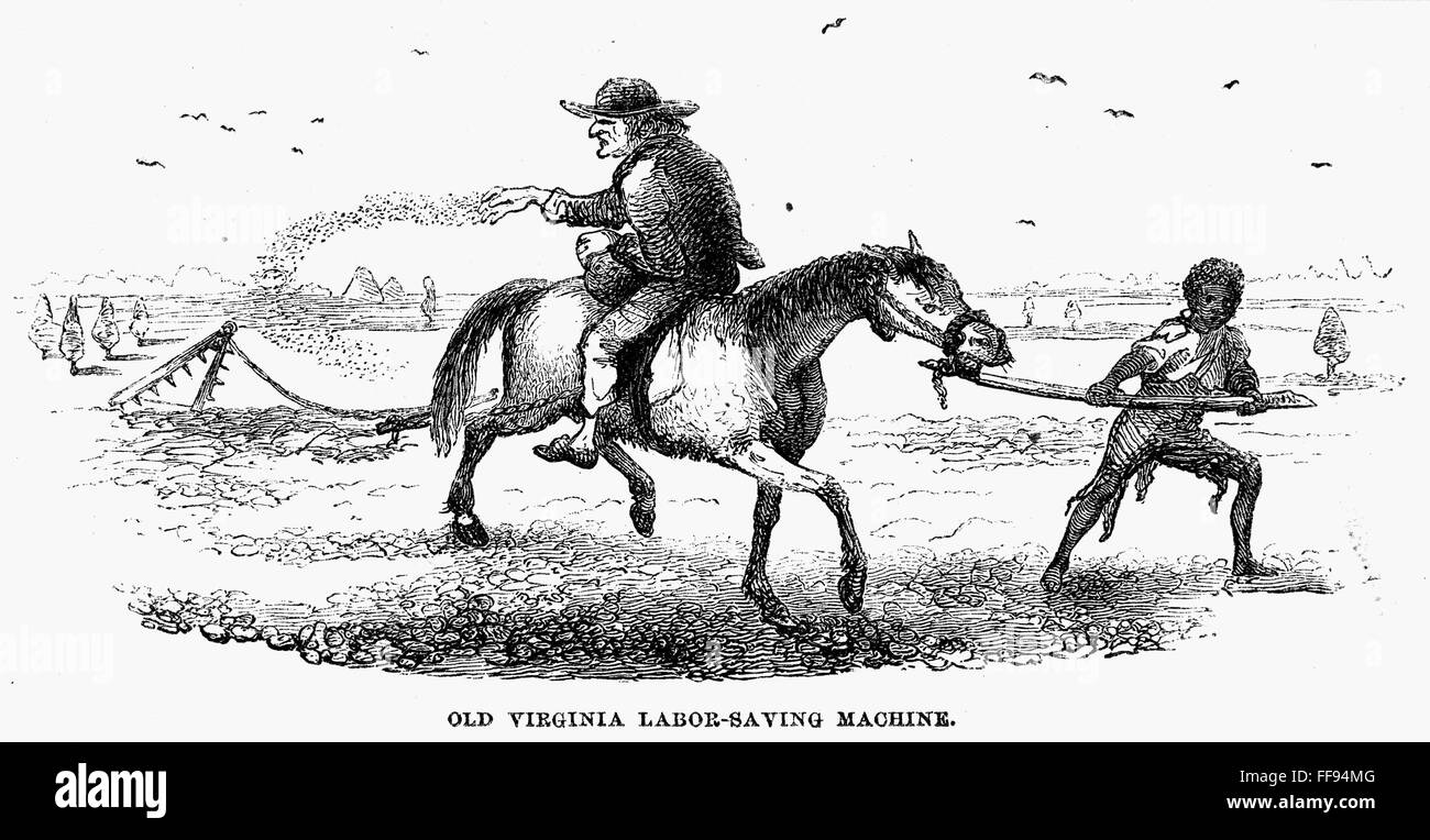 SLAVERY: CARTOON, 1857. /n'Old Virginia Labor-Saving Machine.' Wood ...