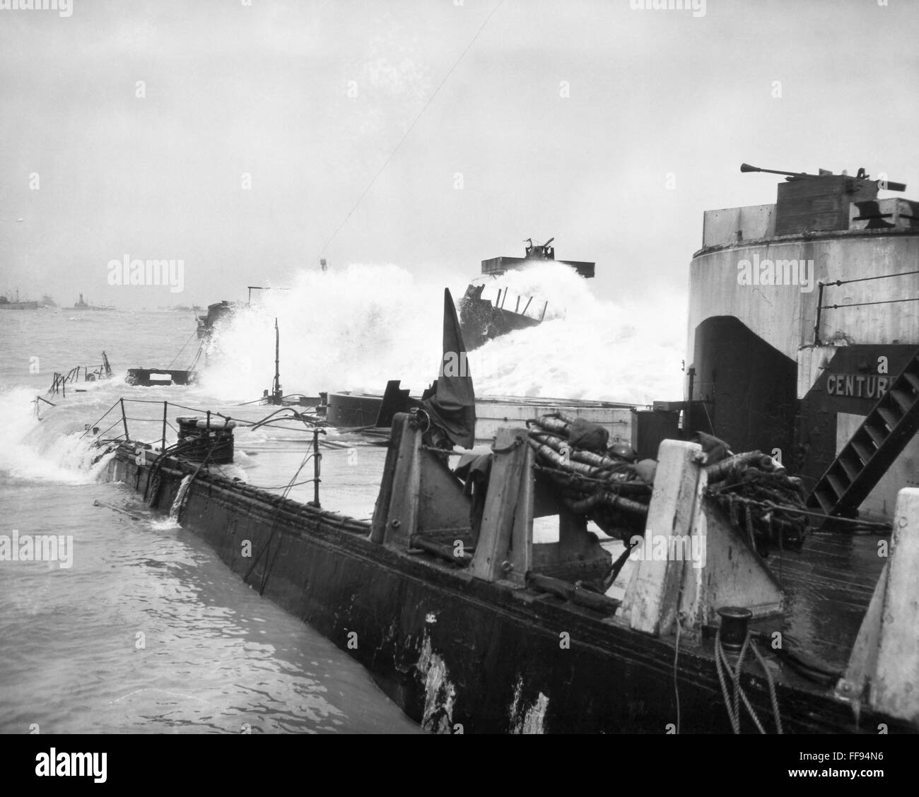 WORLD WAR II: D-DAY, 1944. /nThe British battleship, 'HMS Centurion ...