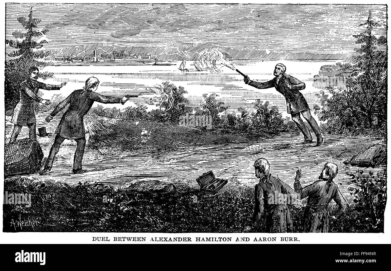 HAMILTON-BURR DUEL, 1804. /nAn artist's reconstruction of the duel ...