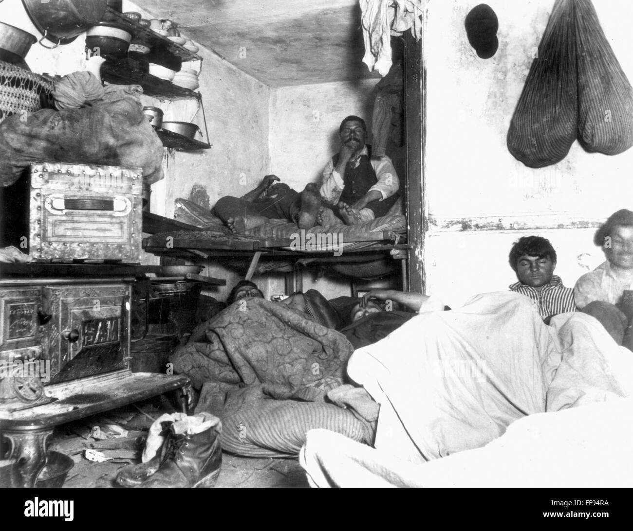 TENEMENT LIFE, NYC, c1889. /nLodgers in a Bayard Street tenement ...